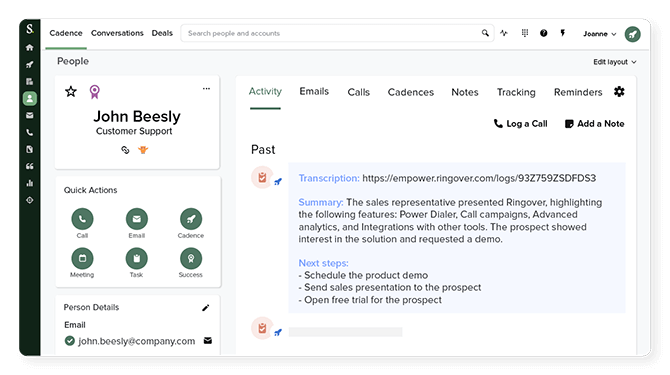 Conversation intelligence Salesloft - Best Integration