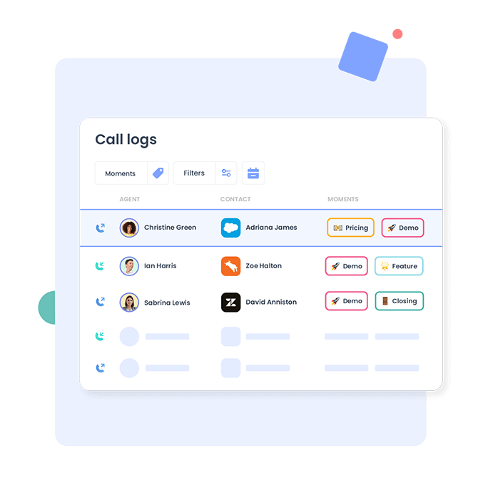 Call Moments - Track specific conversation topics automatically