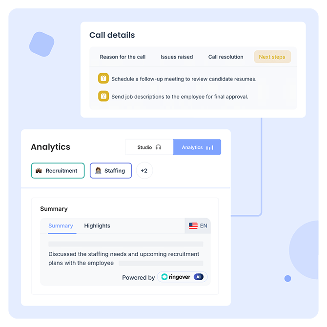 AI Call Summary: Transcript & Details to Get an overview of key information