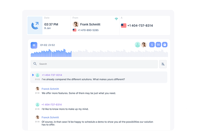 Call Transcription Software | Ringover