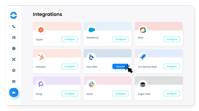 INES CRM Phone System Integration (VoIP / Dialer) | Ringover