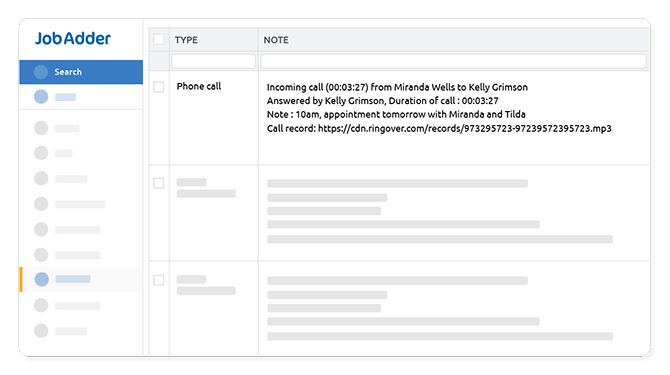 JobAdder Phone System Integration (VoIP / Dialer) | Ringover