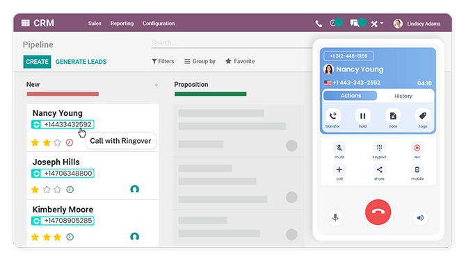Odoo Phone System Integration (VoIP / Dialer) | Ringover