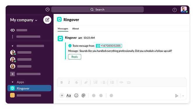 Slack Phone System Integration (VoIP / Dialer) | Ringover