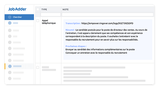 IA conversationnelle pour JobAdder